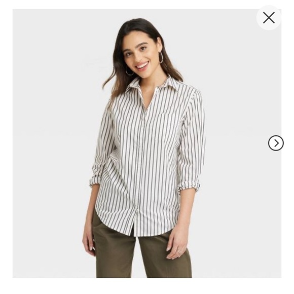 a new day | Tops | A New Day Blackwhite Striped Blouse | Poshmark